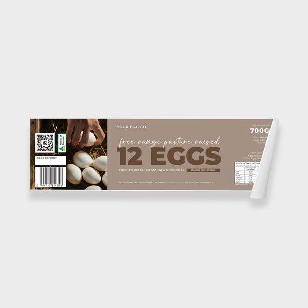 Egg Carton Labels - Suits 12 Pack Pulp Cartons - 100x – Kuhn Corp Print ...